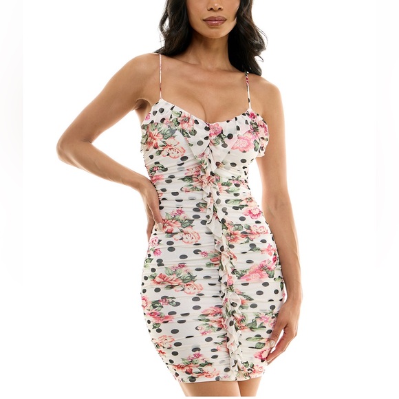 BCX | Dresses | Bcx Mixed Print Ruched Bodycon Dress | Poshmark